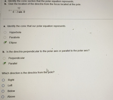 Solved: identify the conic section that the polar equation represents b ...