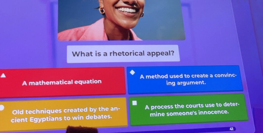 Solved: What is a rhetorical appeal? A method used to create a convinc ...