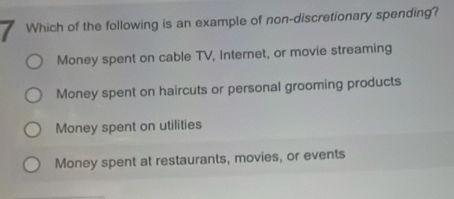 Solved: Which of the following is an example of non-discretionary ...