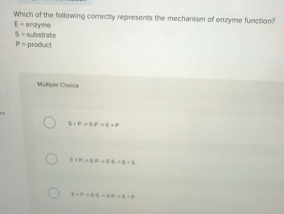 Solved: Which of the following correctly represents the mechanism of ...