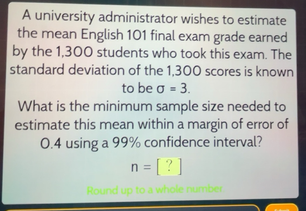 Résolu :A university administrator wishes to estimate the mean English ...