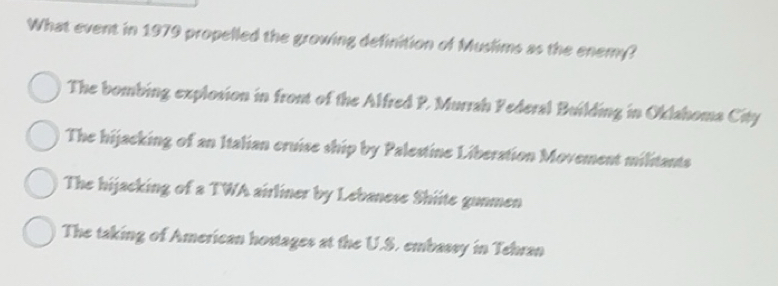 Solved: What event in 1979 propelled the growing definition of Muslims ...