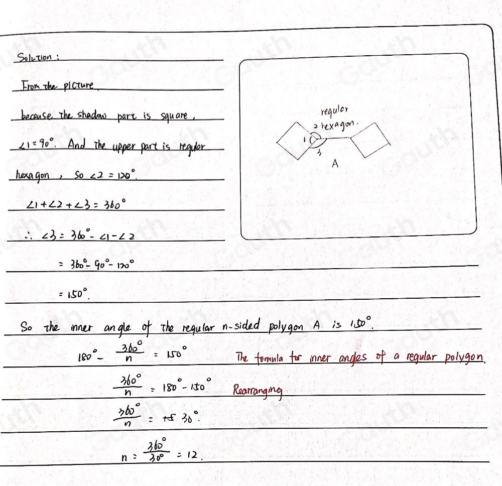 Solved: The diagram shows part of a tiling pattern. The tiling pattern ...