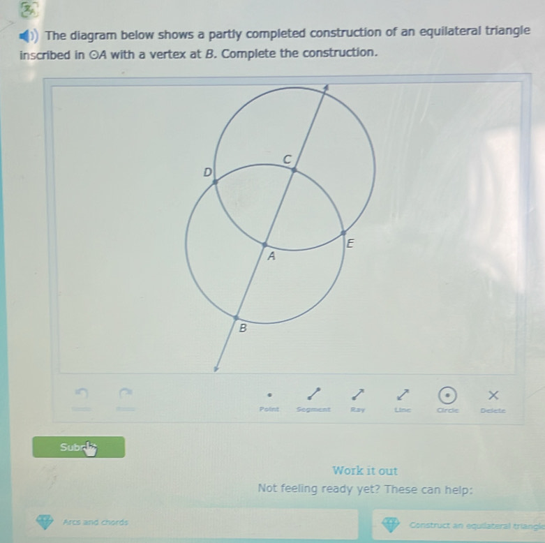 Solved: The diagram below shows a partly completed construction of an ...