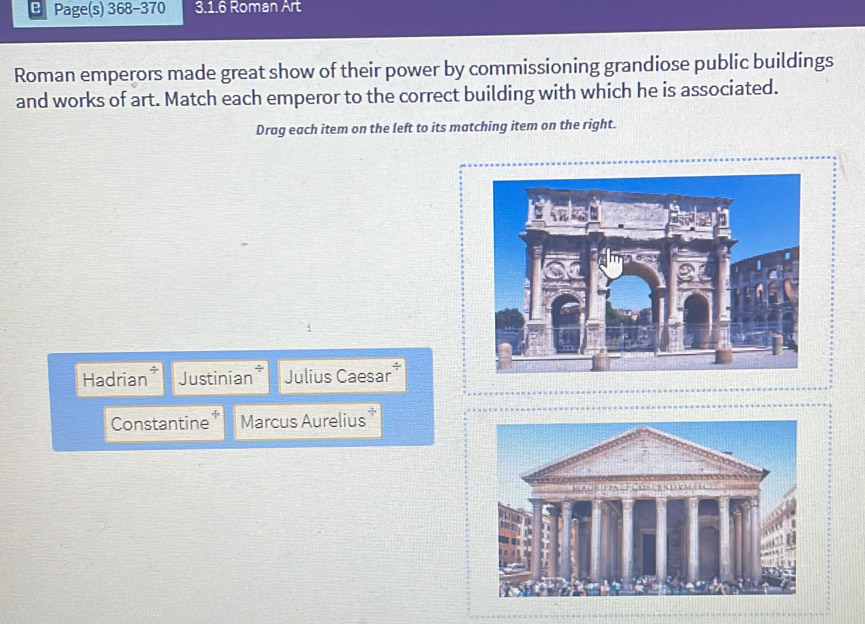 Solved: Page(s) 368-370 3.1.6 Roman Art Roman emperors made great show ...