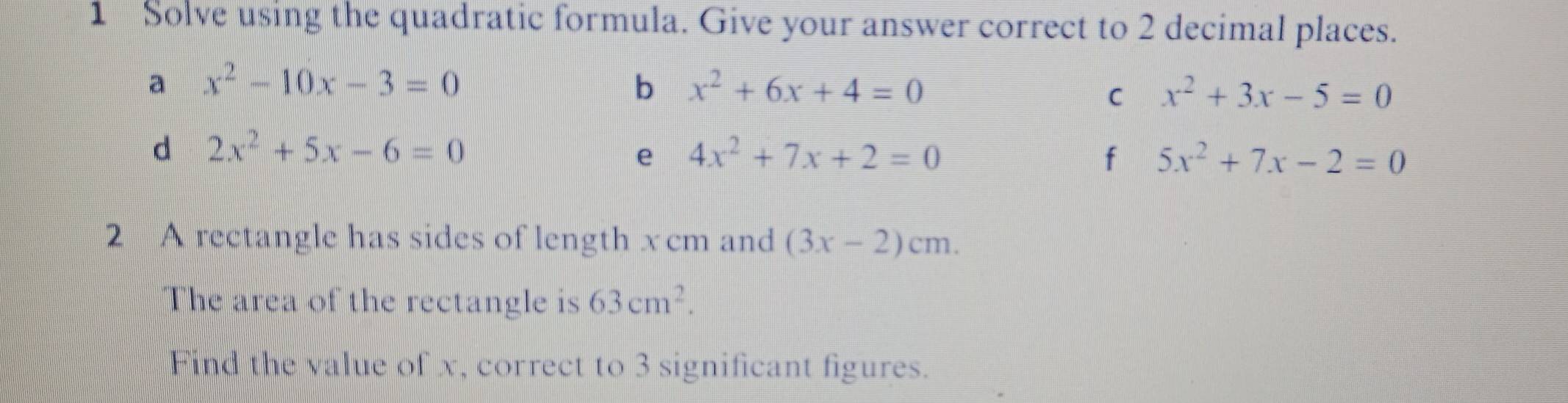 Telah dijawab:Solve using the quadratic formula. Give your answer ...