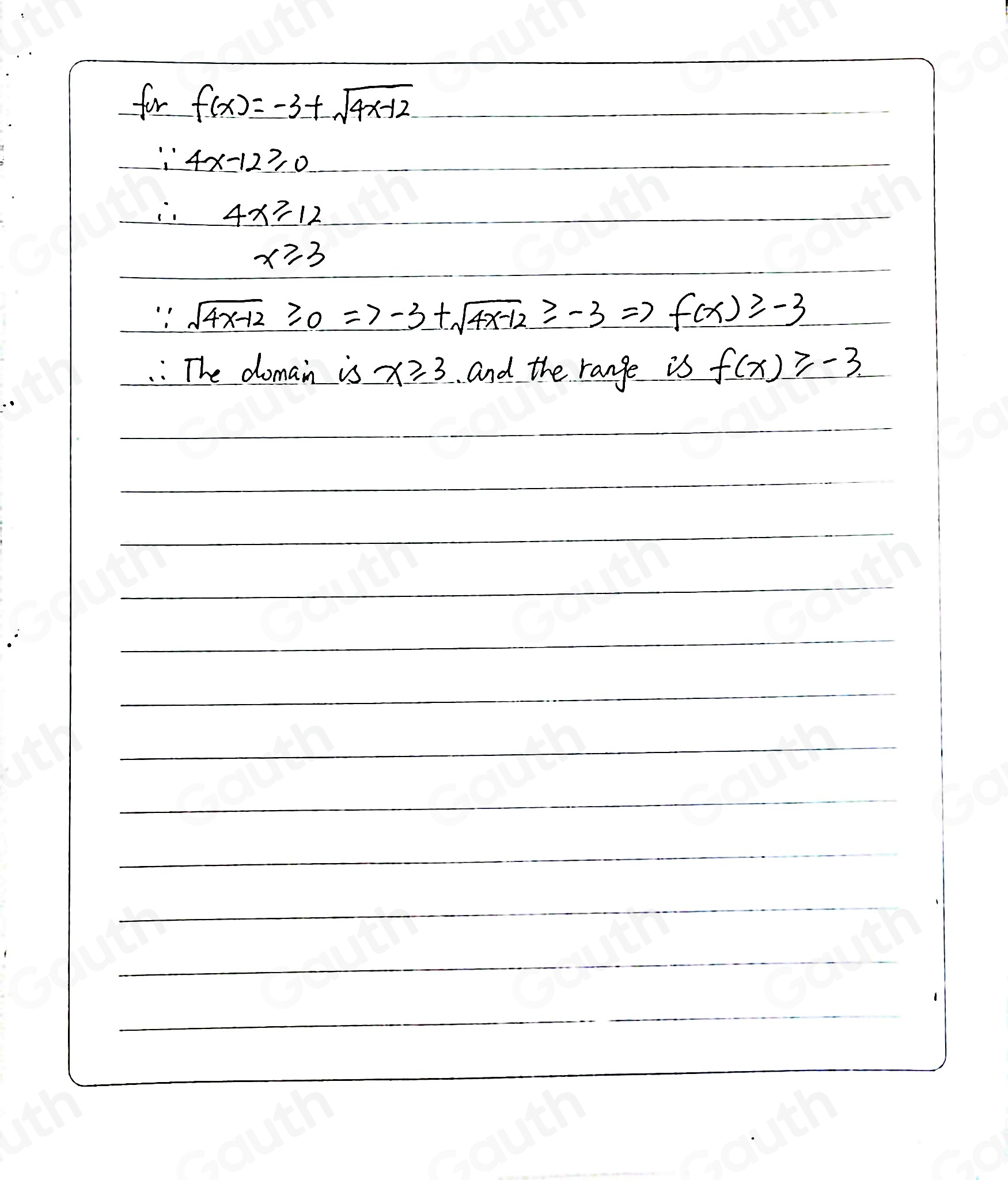 Solved: What are the domain and range of the real-valued function f(x ...