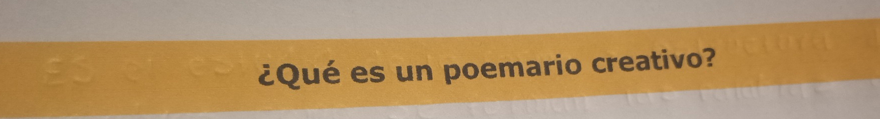 Resuelto:¿Qué es un poemario creativo?