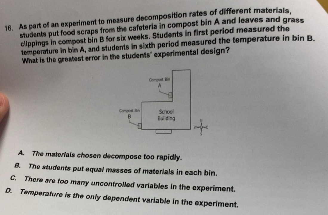 Gelöst:As part of an experiment to measure decomposition rates of ...