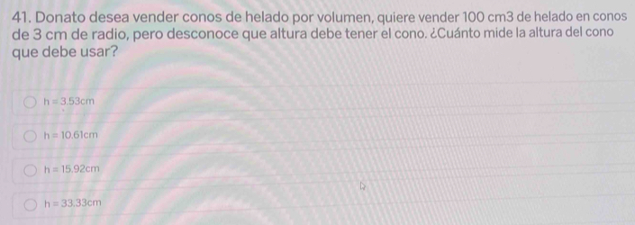 Resuelto:Donato desea vender conos de helado por volumen, quiere vender ...