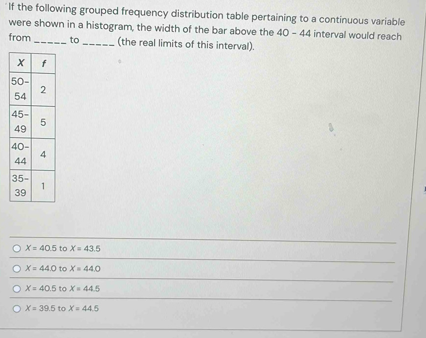 Solved: If the following grouped frequency distribution table pertaining to a continuous ...