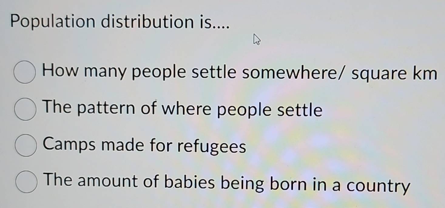 Solved: Population distribution is.... How many people settle somewhere ...