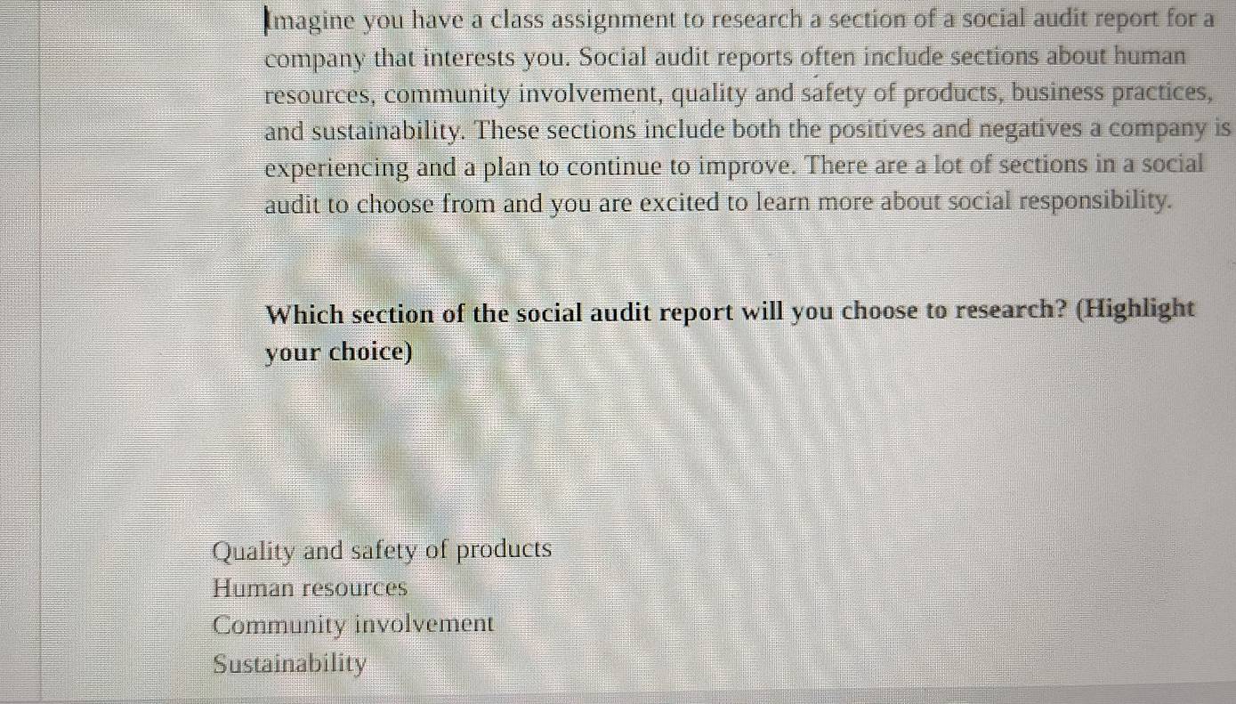 Solved: Imagine you have a class assignment to research a section of a ...