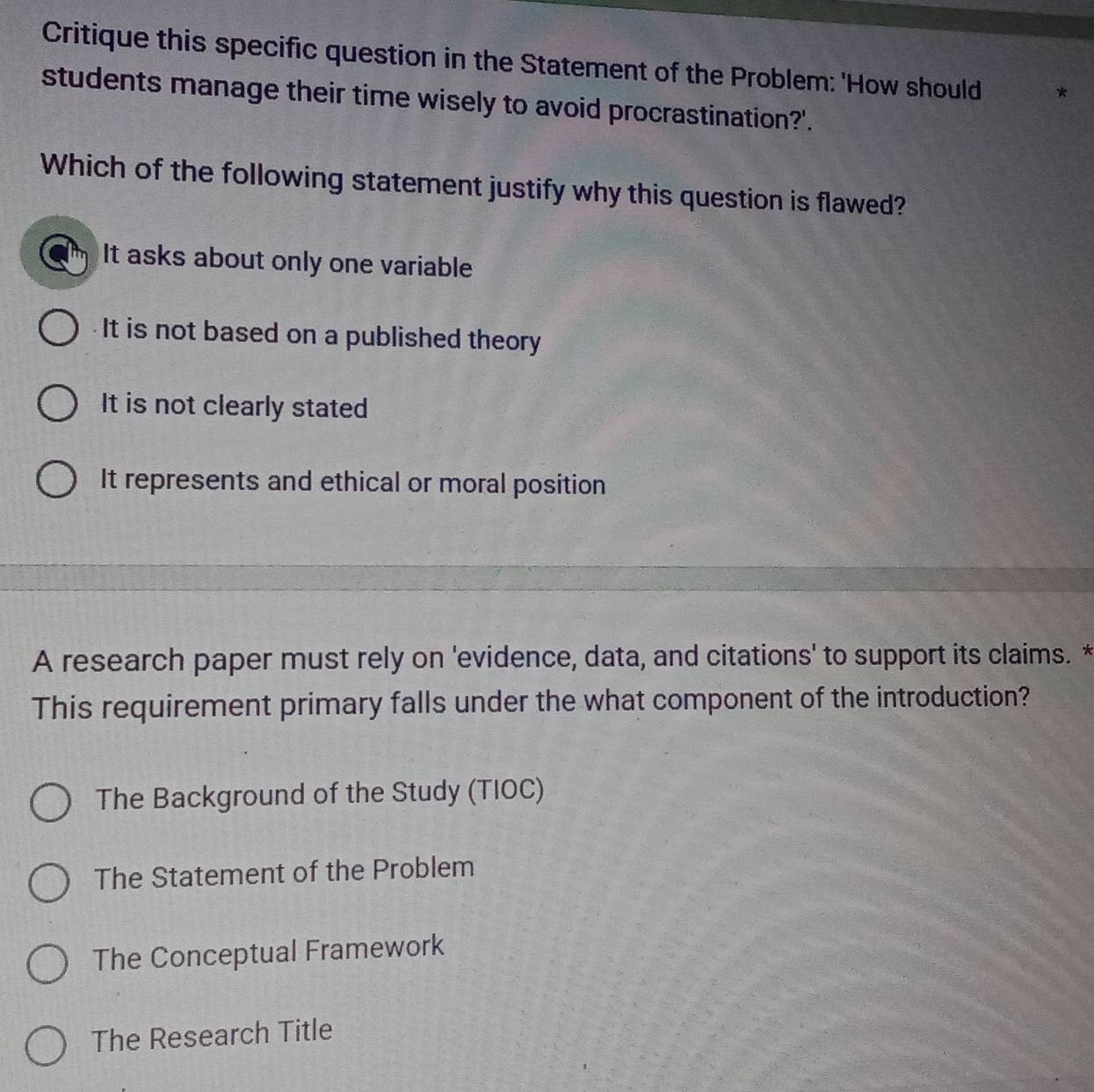 Solved: Critique this specific question in the Statement of the Problem ...