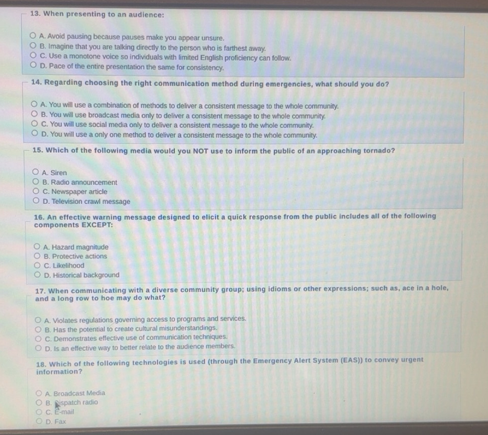 Solved: When presenting to an audience: A. Avoid pausing because pauses ...