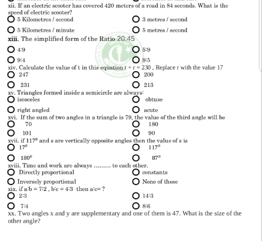 Solved: If an electric scooter has covered 420 meters of a road in 84 ...