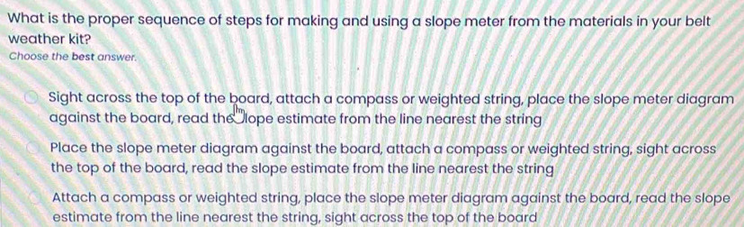 Solved: What is the proper sequence of steps for making and using a ...