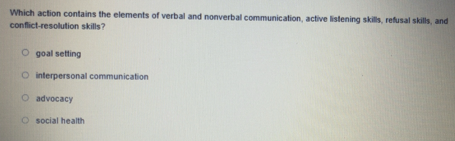 Solved: Which action contains the elements of verbal and nonverbal ...
