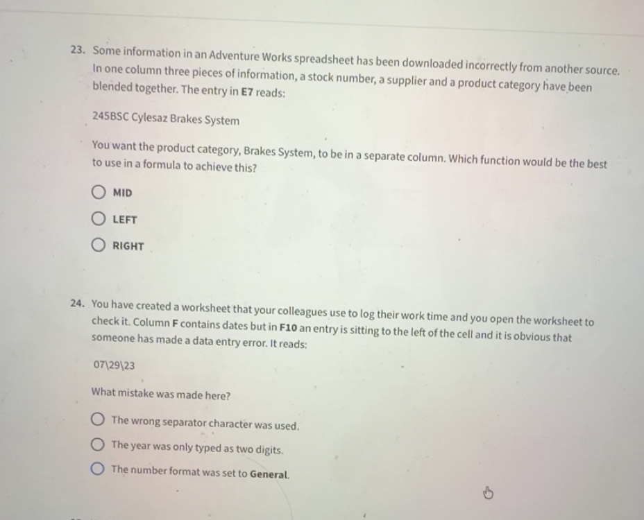Solved: Some information in an Adventure Works spreadsheet has been ...