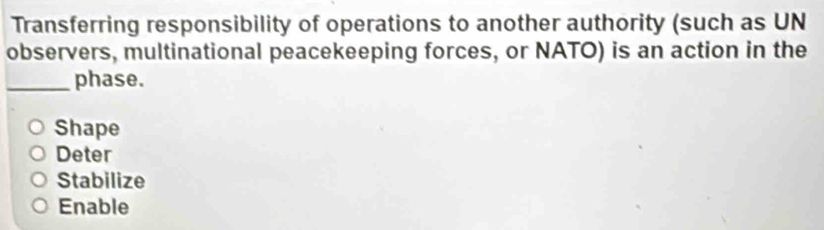 Solved: Transferring responsibility of operations to another authority ...