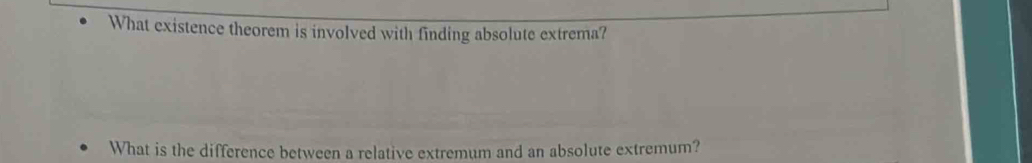 Solved: What existence theorem is involved with finding absolute ...