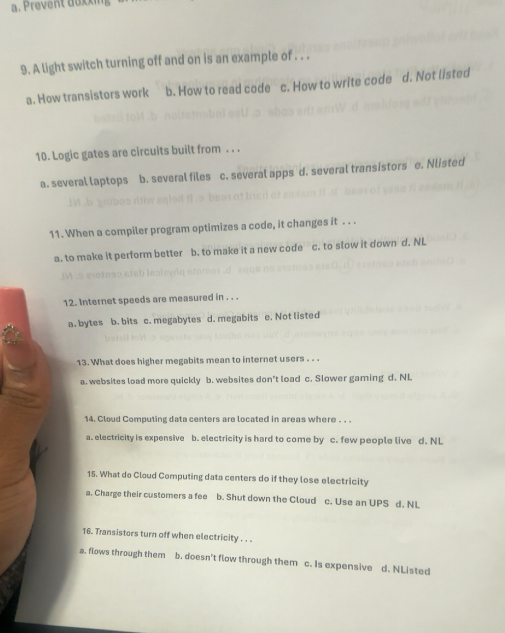 Solved: Prevent do i 9. A light switch turning off and on is an example ...