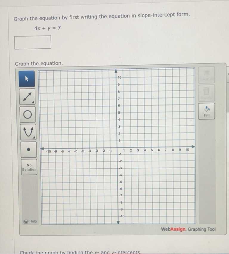 Solved: Graph the equation by first writing the equation in slope ...