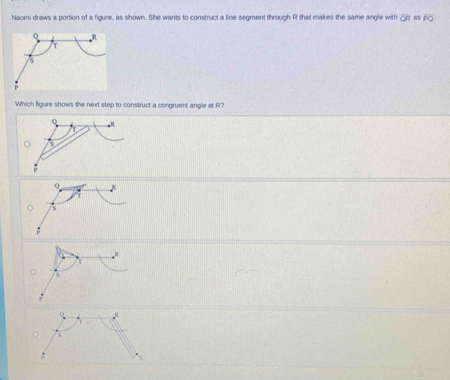 Solved: Naomi draws a portion of a figure, as shown. She wants to construct a line segment ...