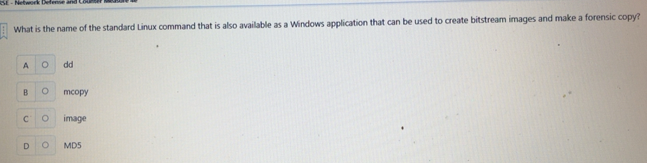 Solved: What is the name of the standard Linux command that is also ...