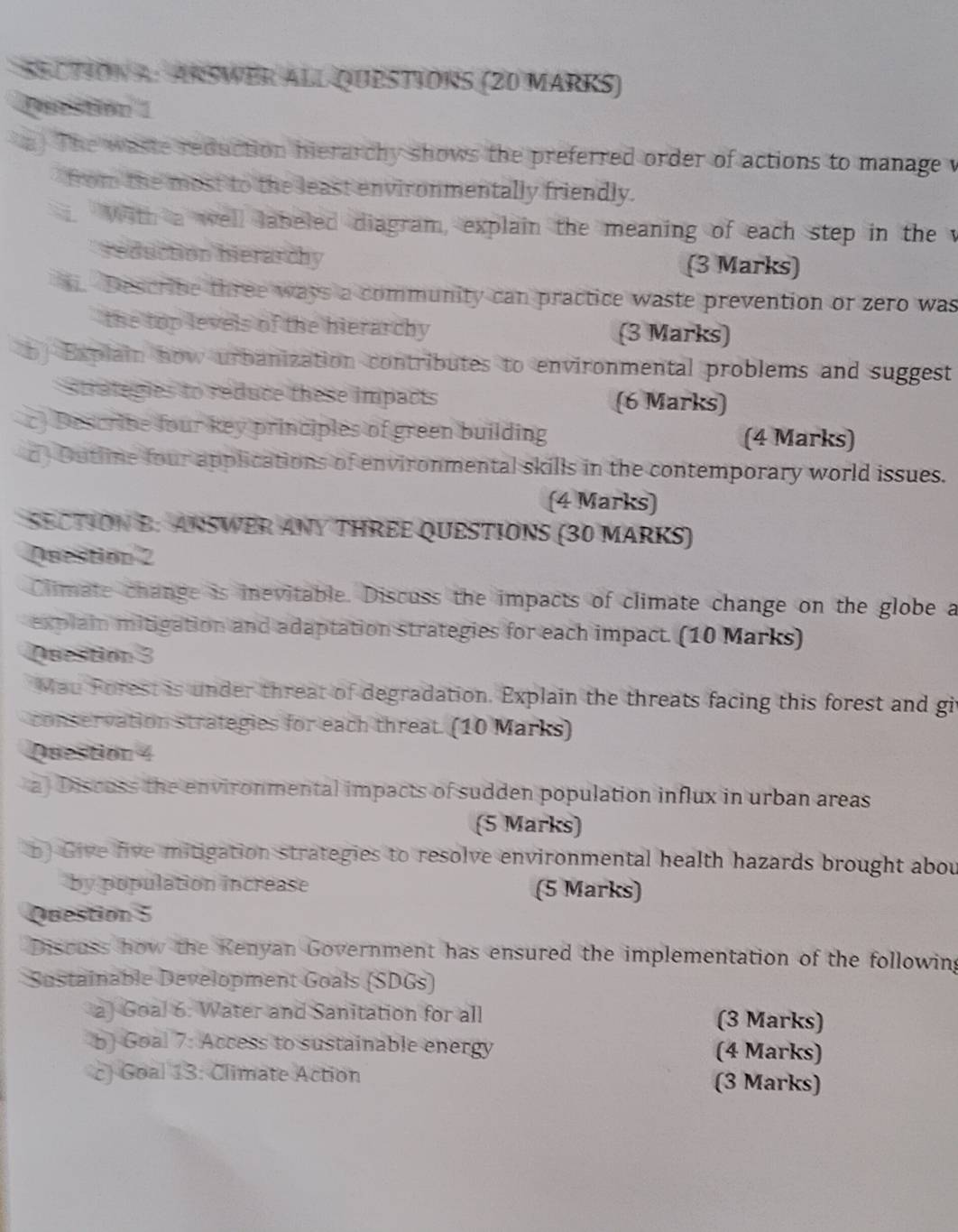 Gelöst:ARSWER ALL QUESTIONS (20 MARKS) a) The waste reduction hierarchy ...