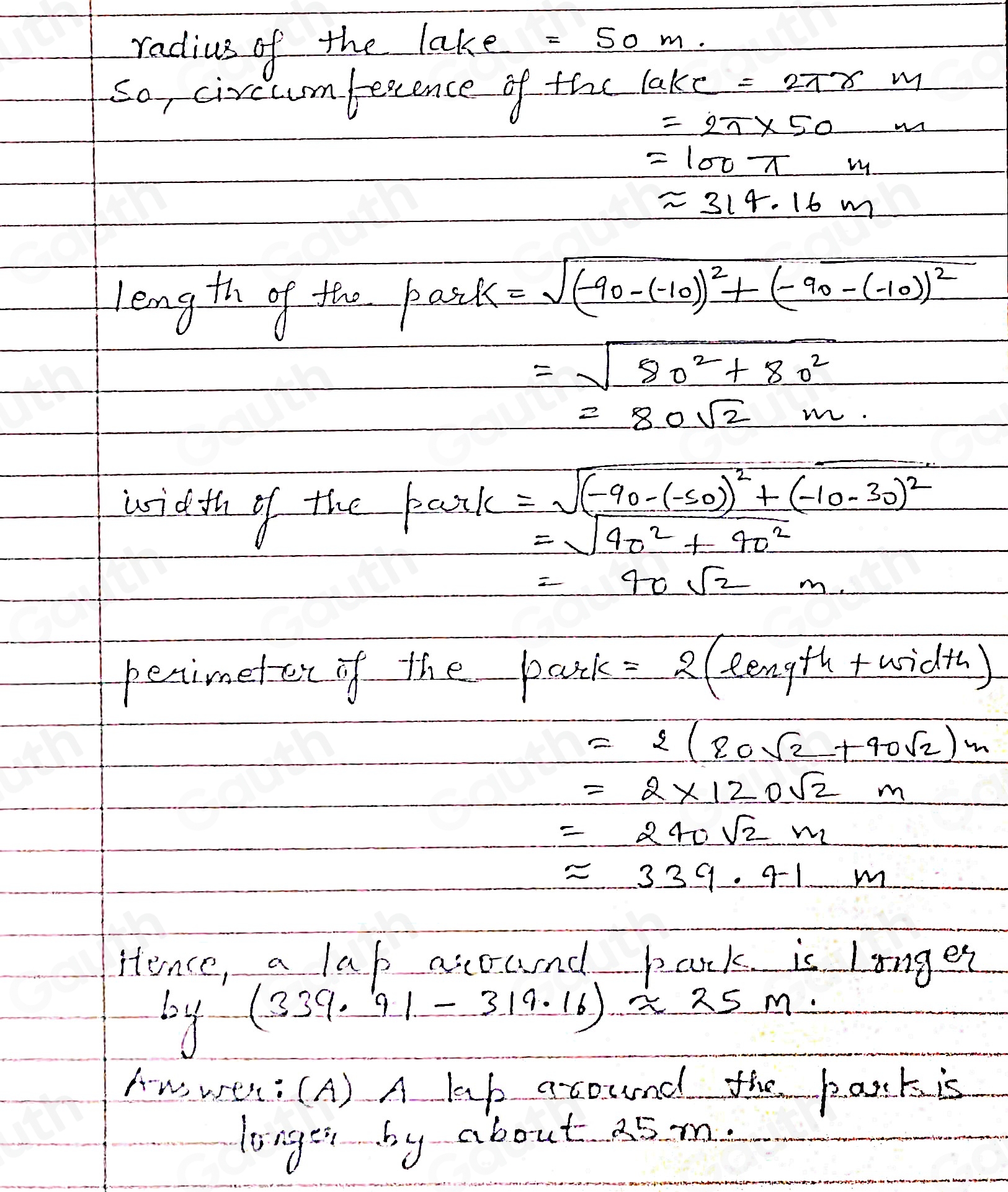 Solved: Coordinate values are in meters. Which lap is longer, and how ...