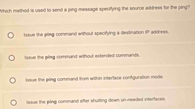 Solved: Which method is used to send a ping message specifying the ...