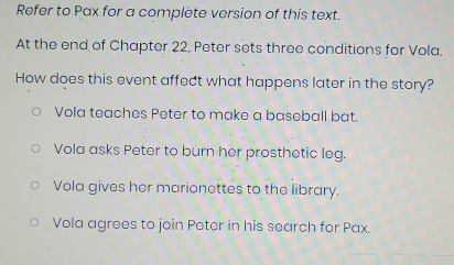 Solved: Refer to Pax for a complète version of this text. At the end of ...