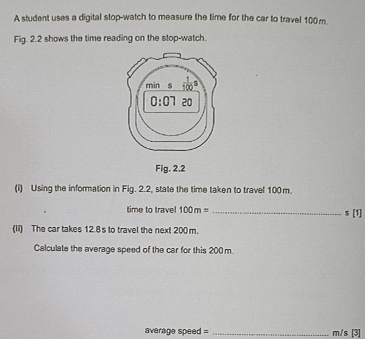 Solved: A student uses a digital stop-watch to measure the time for the ...