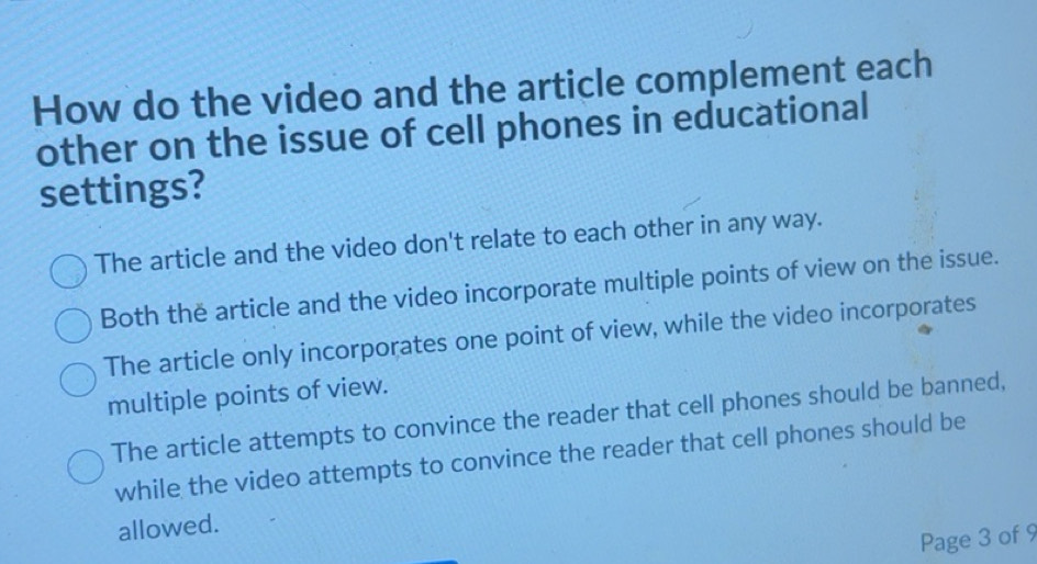 Solved: How do the video and the article complement each other on the ...