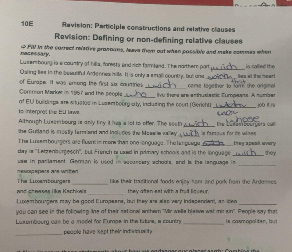 Gelöst:10E Revision: Participle constructions and relative clauses ...