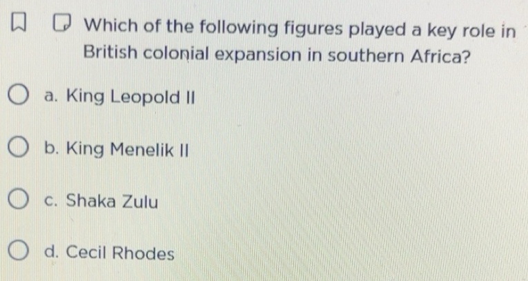 Solved: Which of the following figures played a key role in British ...
