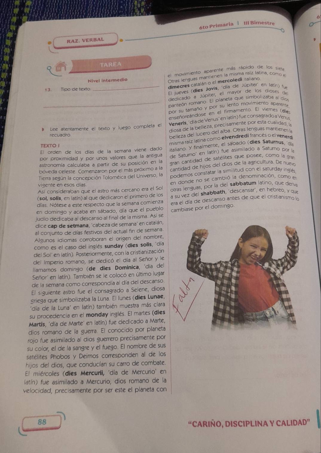 Resuelto:6 6to Primaria | III Bimestre RAZ. VERBAL . TAREA Nivel ...