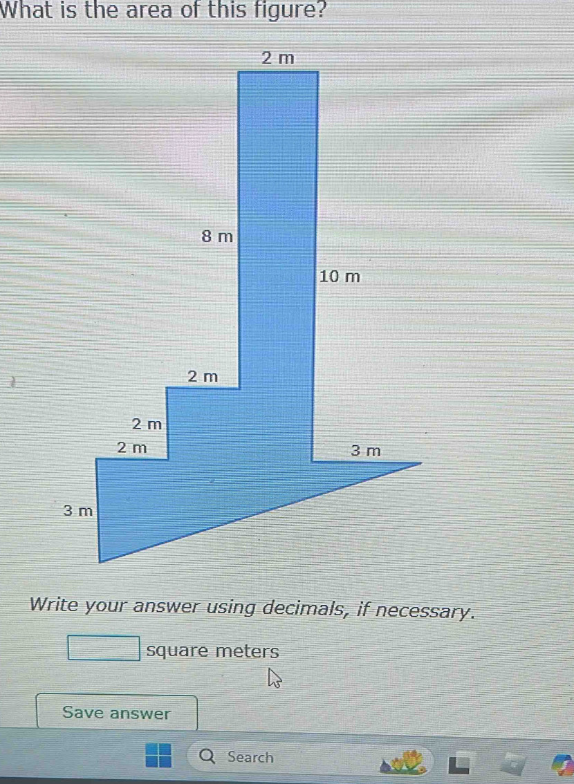 Solved: What is the area of this figure? Write your answer using ...