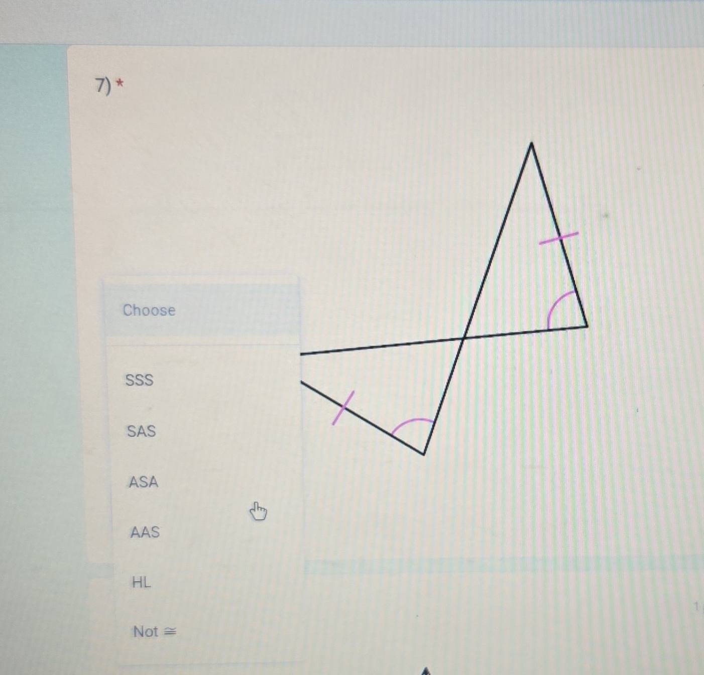 Solved: Choose SSS SAS ASA AAS HL 1 Not ≅ [Math]