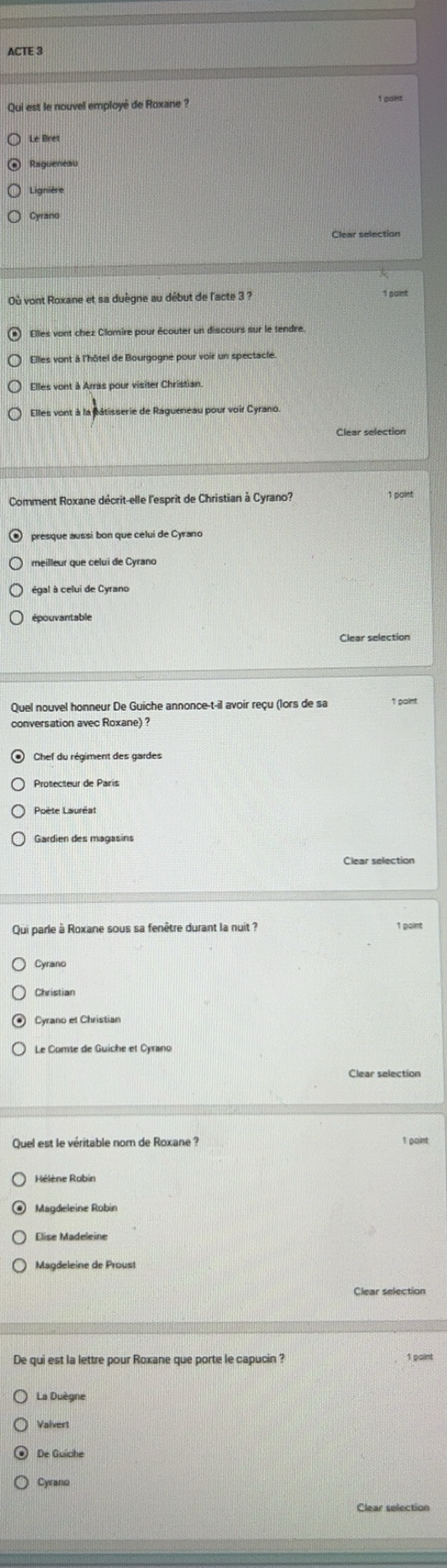 Solved: ACTE 3 Qui est le nouvel employê de Roxane ? 1 paint Le Bret ...