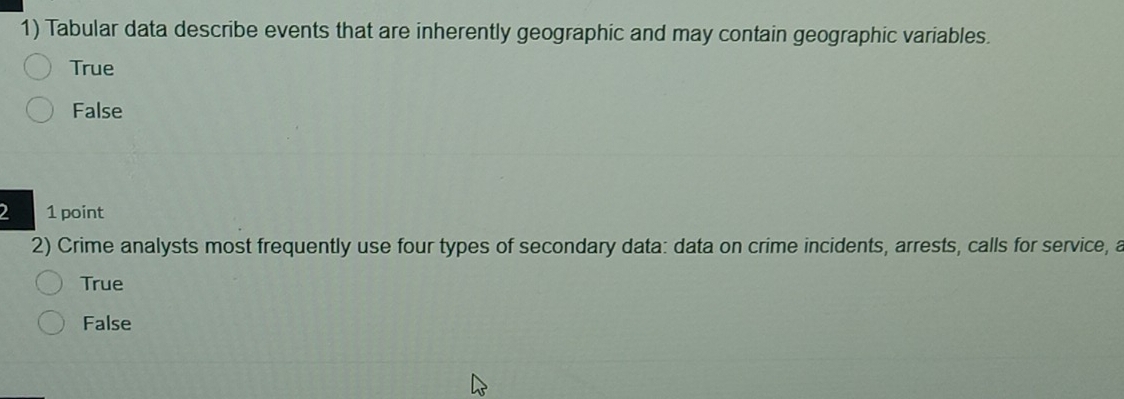 Solved: Tabular data describe events that are inherently geographic and ...
