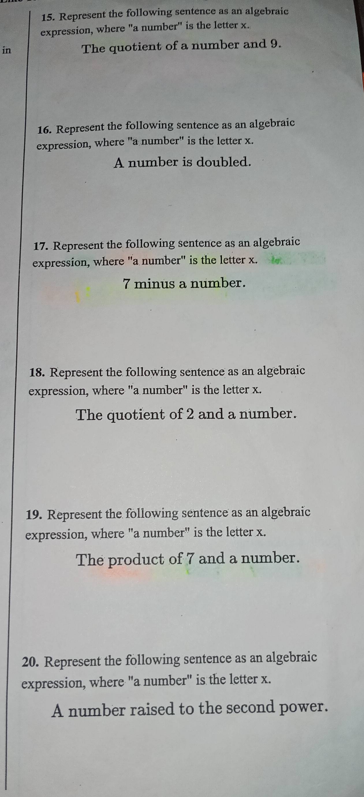 Solved: Represent the following sentence as an algebraic expression ...