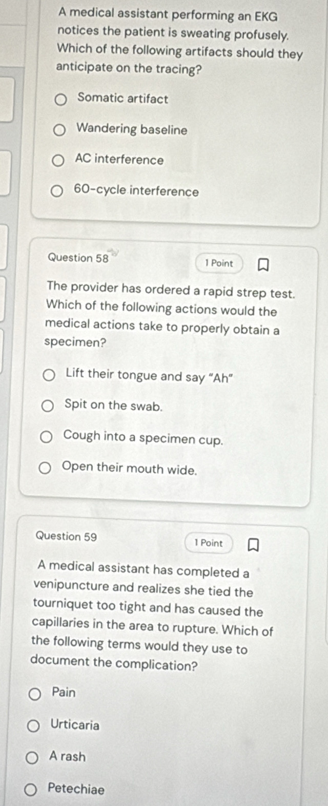 Solved: A medical assistant performing an EKG notices the patient is ...