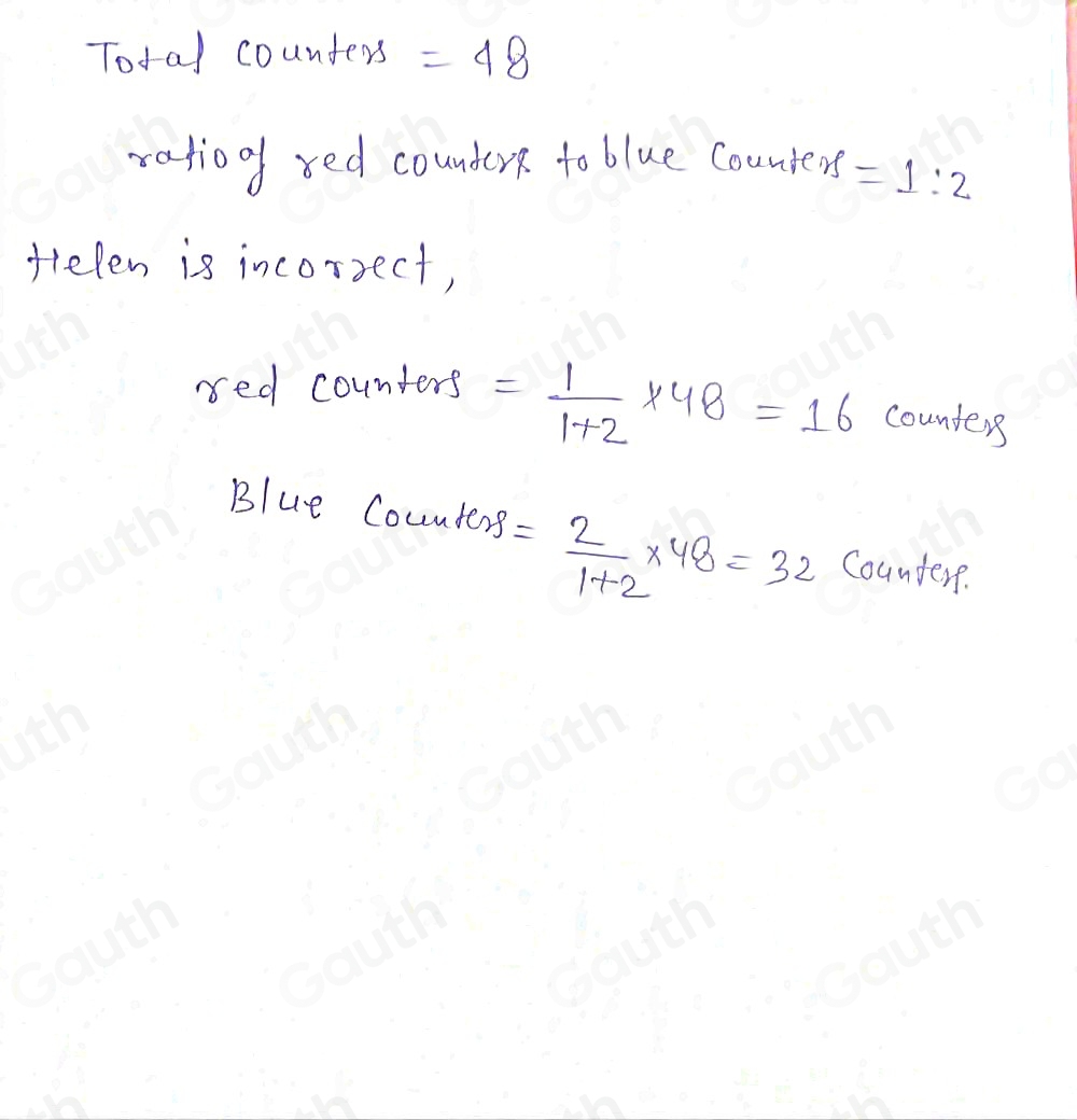 Solved: There are 48 counters in a bag. There are only red counters and ...