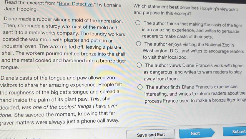 Solved: Read the excerpt from "Bone Detective," by Lorraine Which ...