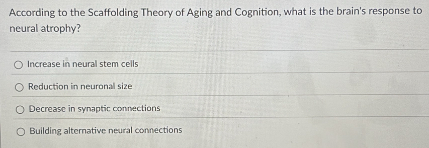 Solved: According to the Scaffolding Theory of Aging and Cognition ...
