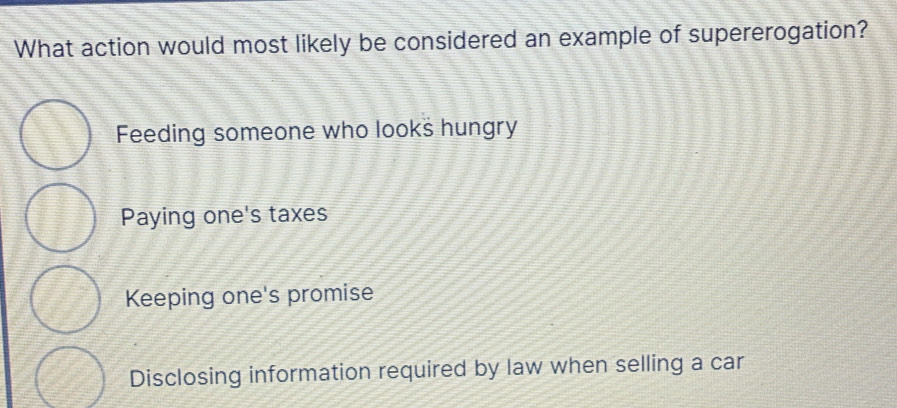 Solved: What action would most likely be considered an example of ...
