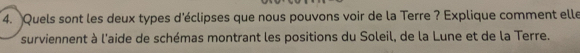 Solved: Quels sont les deux types d'éclipses que nous pouvons voir de ...