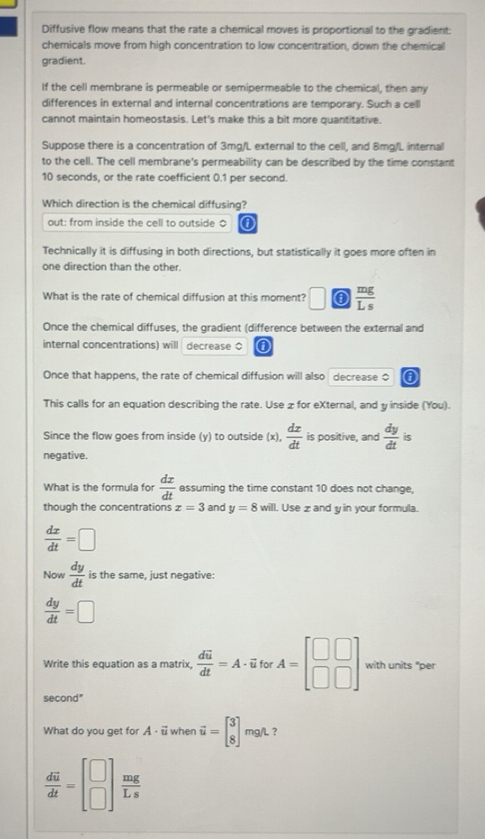Solved: Diffusive flow means that the rate a chemical moves is ...